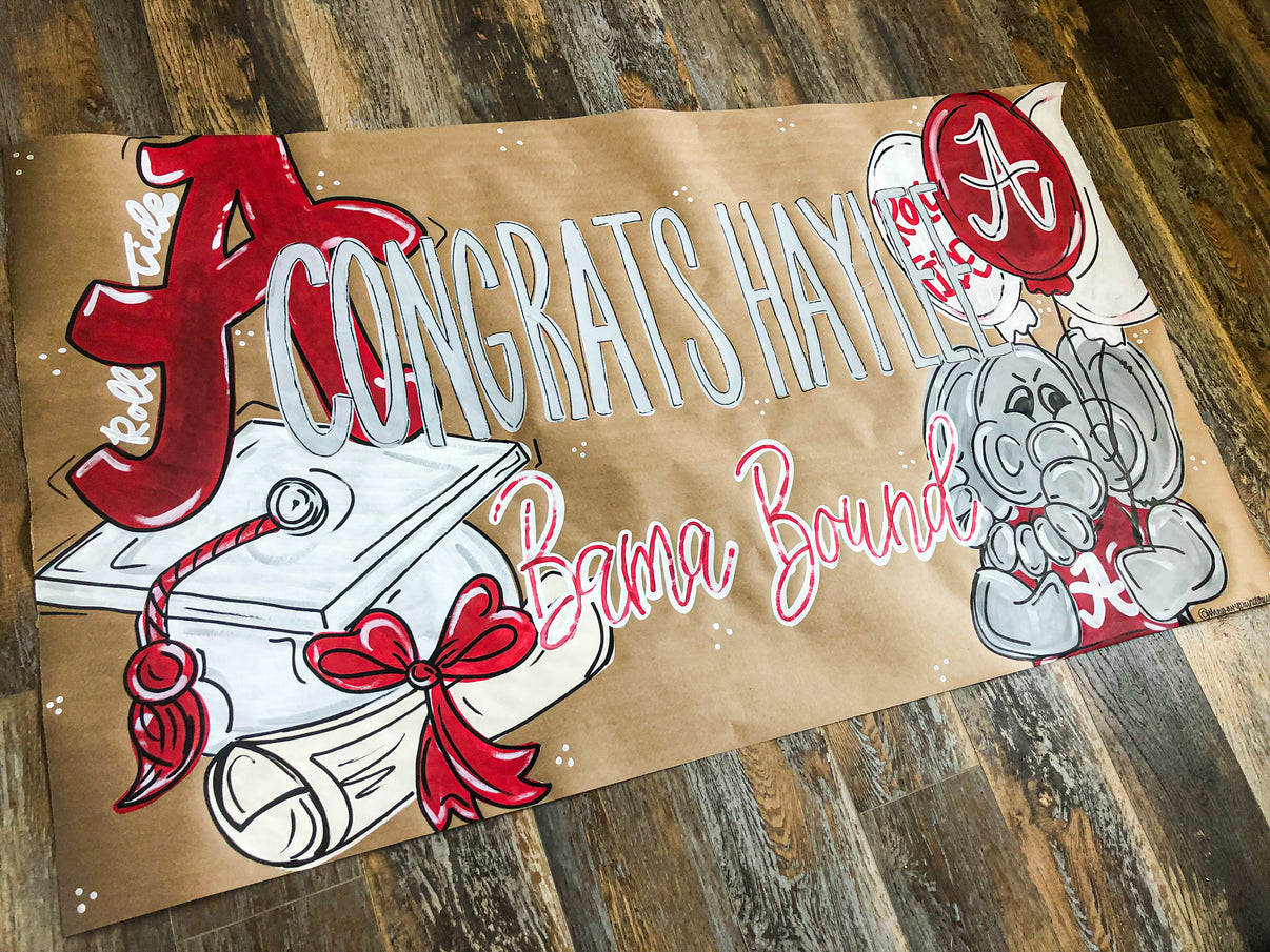 Graduation Butcher Paper Banners - Custom – The Wavy Paintbrush